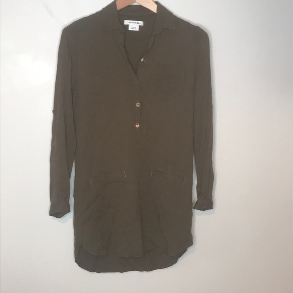 Lacoste | Dresses | Lacoste Devanlay Tunic Dress Army Green 34 | Poshmark